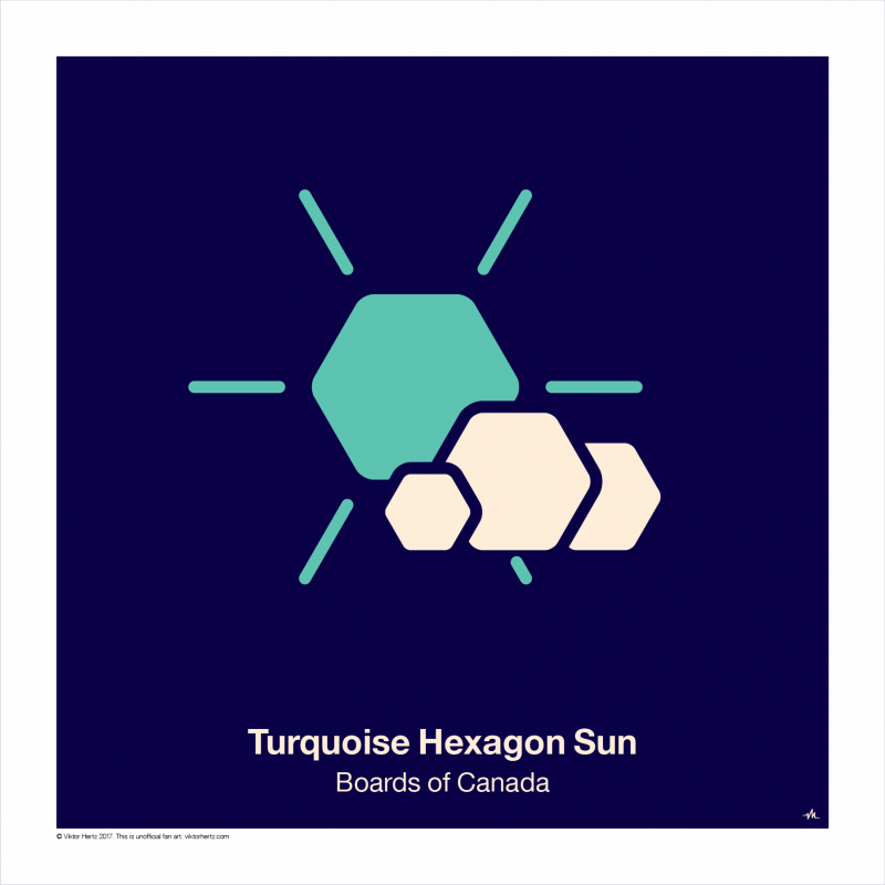 Turquoise Hexagon Sun | Poster By Viktorhertz