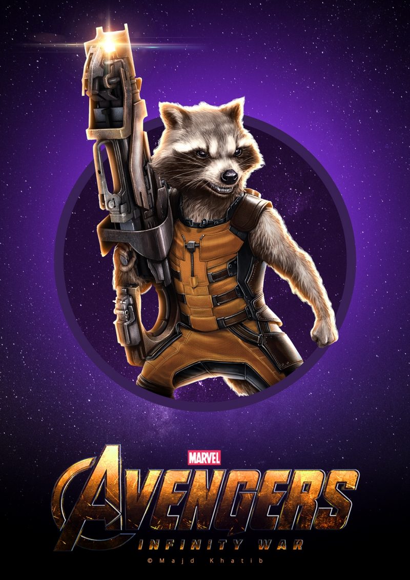 Avengers "Infinity War" - Rocket Raccoon | Poster By Majd Khatib