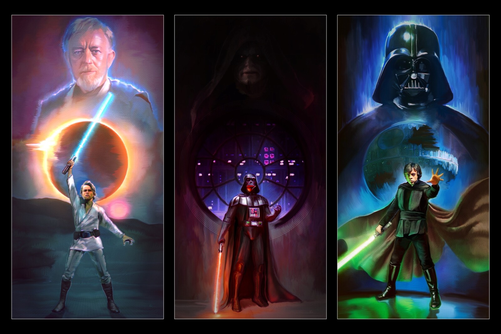 Star Wars Trilogy Triptych | Poster By John Dunn