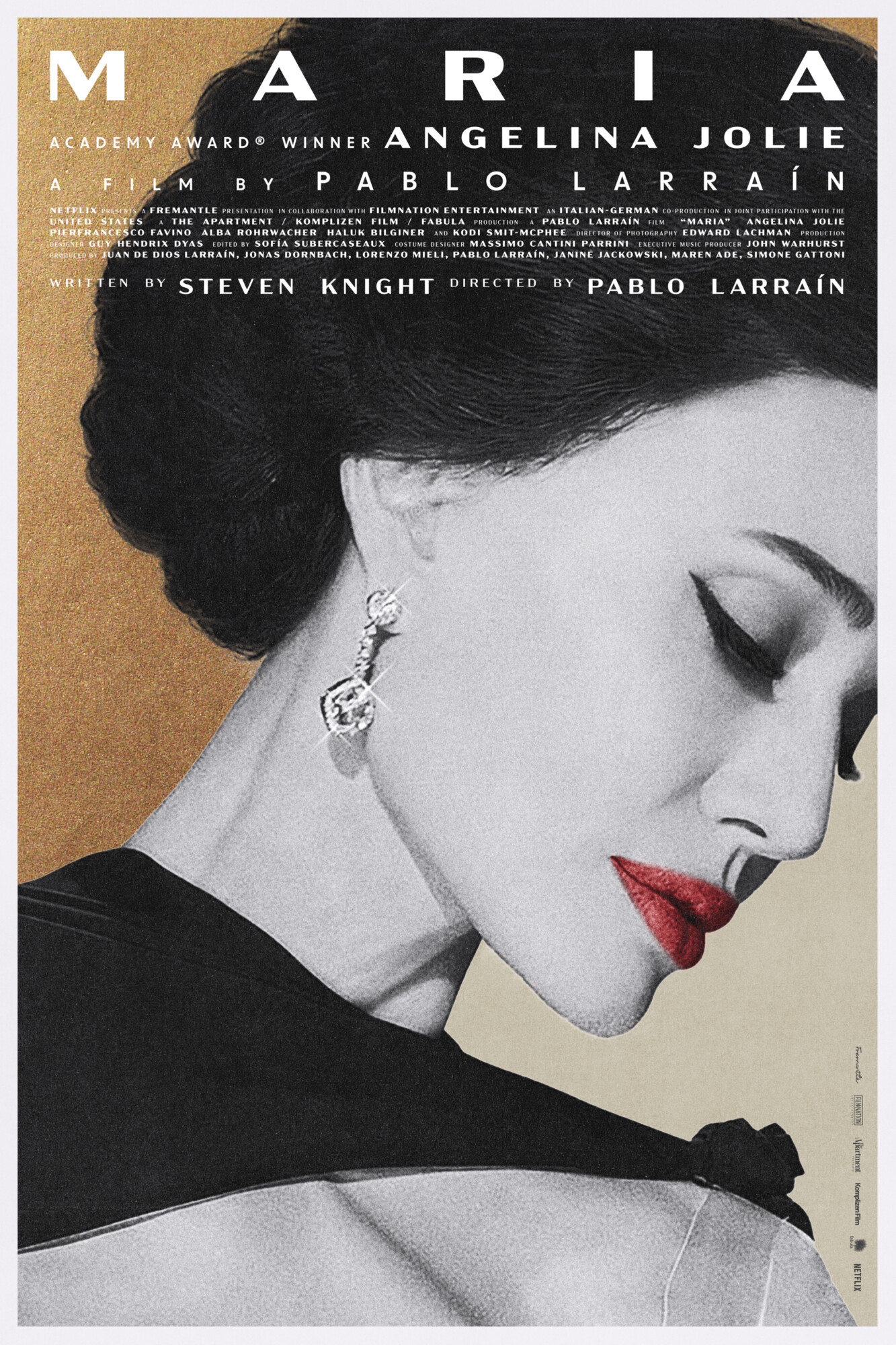 MARIA (Dir. Pablo Larraín, Starring Angelina Jolie) | Tribute Poster By ...
