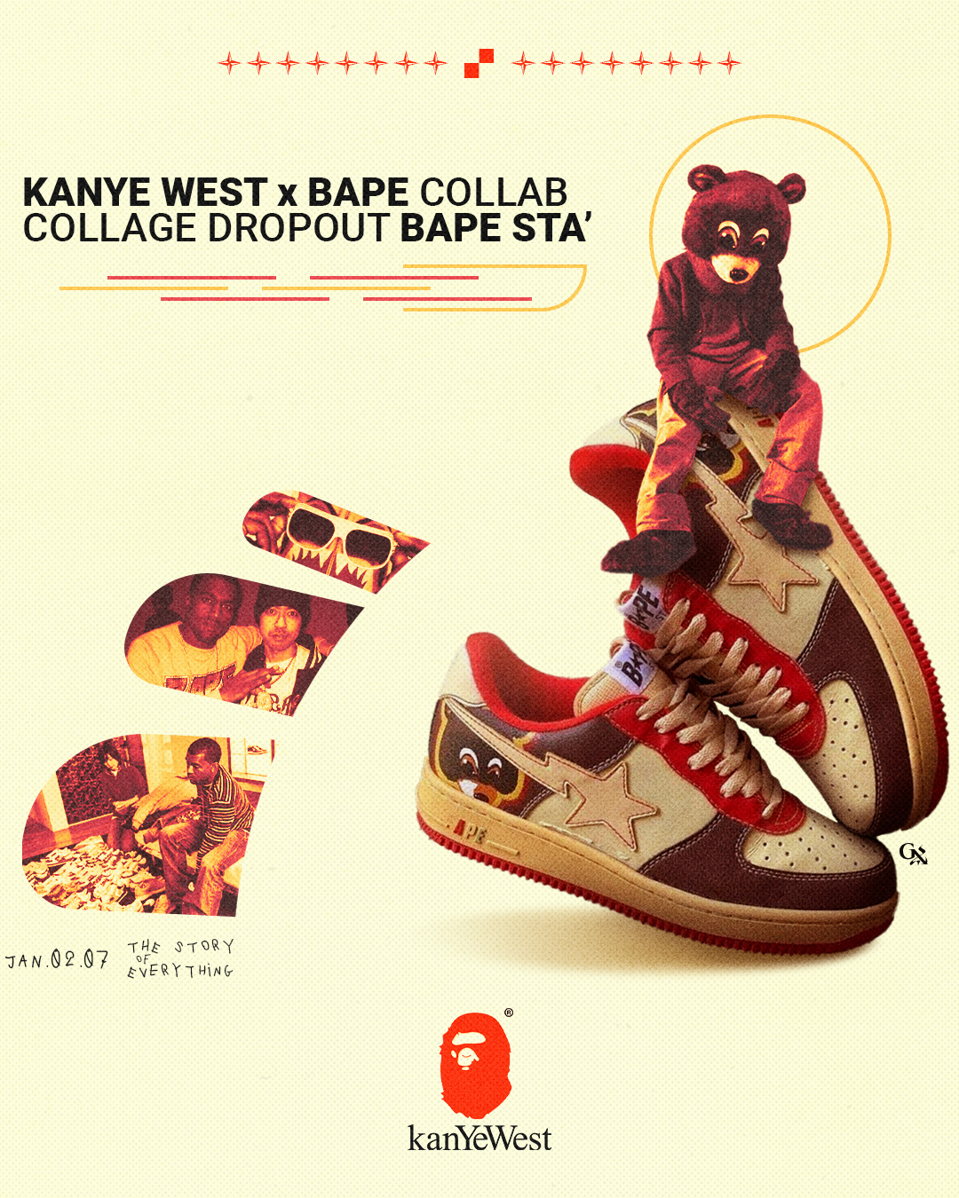 BAPE X KANYE WEST COLLAB | Poster By GUILHXRMX