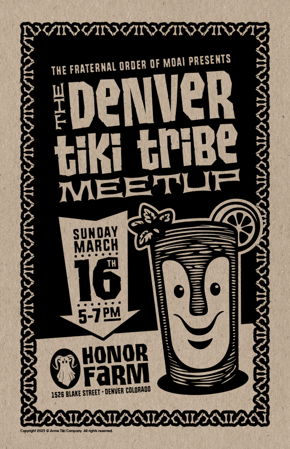 Tiki Tribe Meetup | Poster By Acme Tiki Co. Tiki Tribe Meetup | Poster By Acme Tiki Co.
