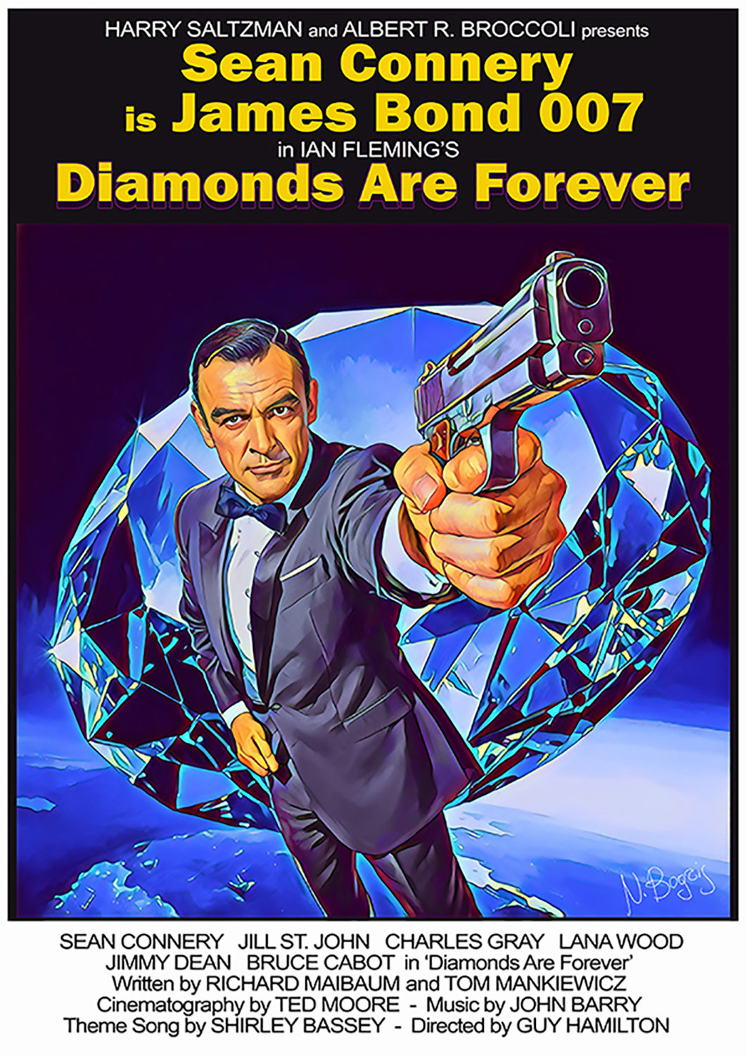 Diamonds Are Forever 1971 Poster By Nikosbogris