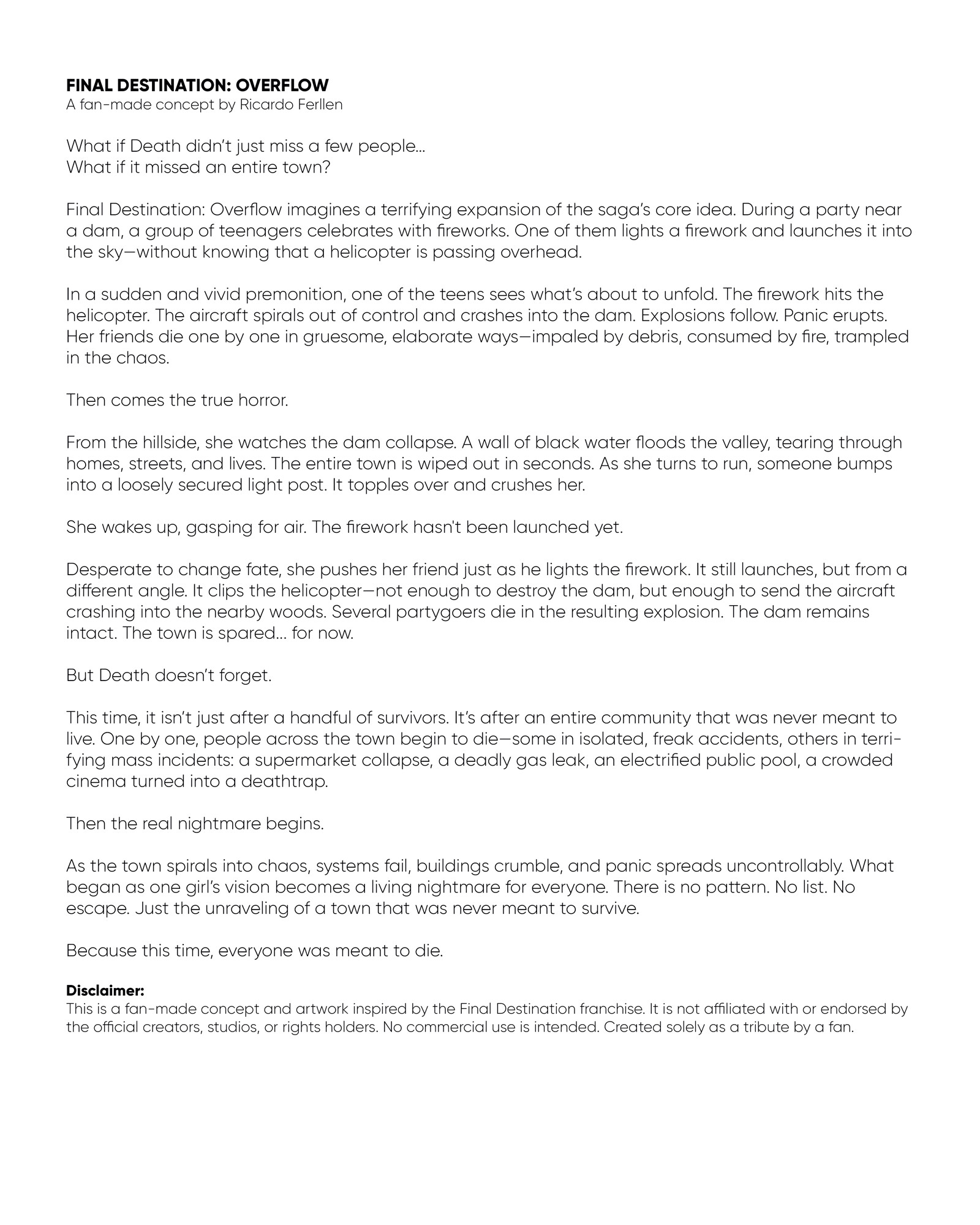 Final Destination: Overflow (Final Destination 7 Concept Idea) | Poster ...