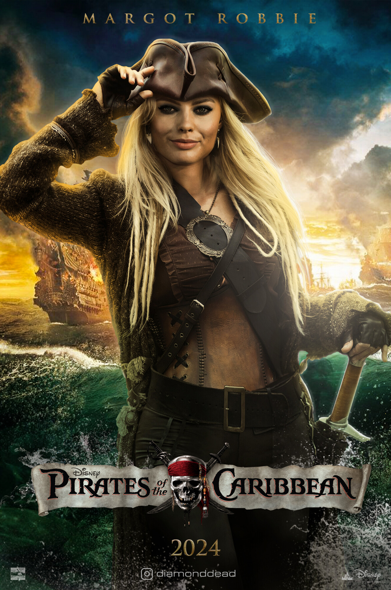 Pirates Of The Caribbean Reboot Starring Margot Robbie | Poster By ...