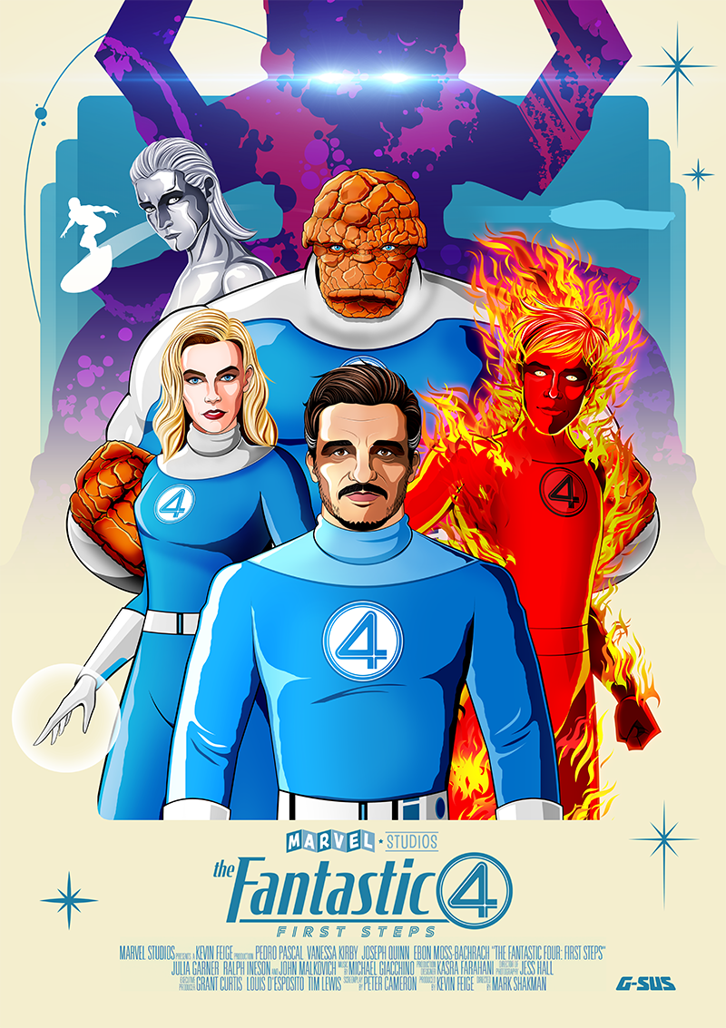G-SUS ART "THE FANTASTIC FOUR FIRST STEPS" ALTERNATIVE POSTER | Poster ...